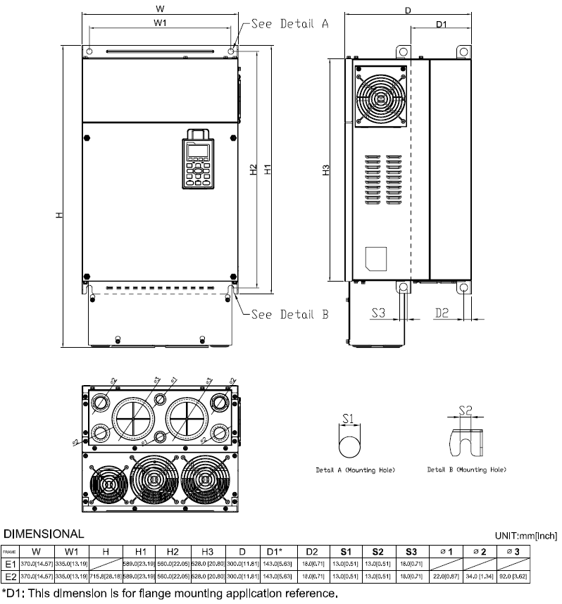 VFD900C43A Delta Frequency inverter C2000, 90 kW